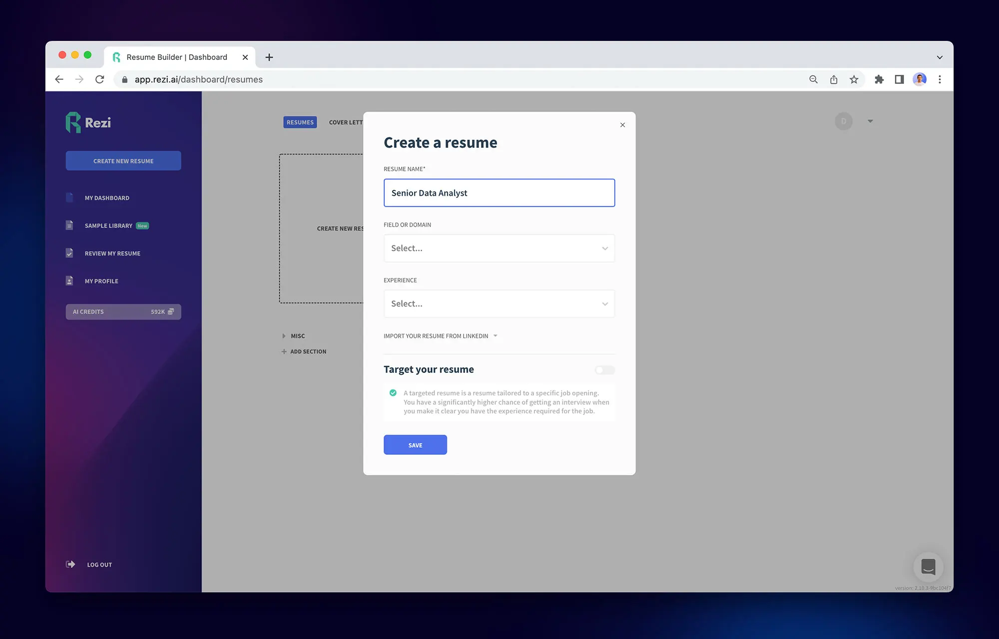 Rezi User Docs - Experience Level